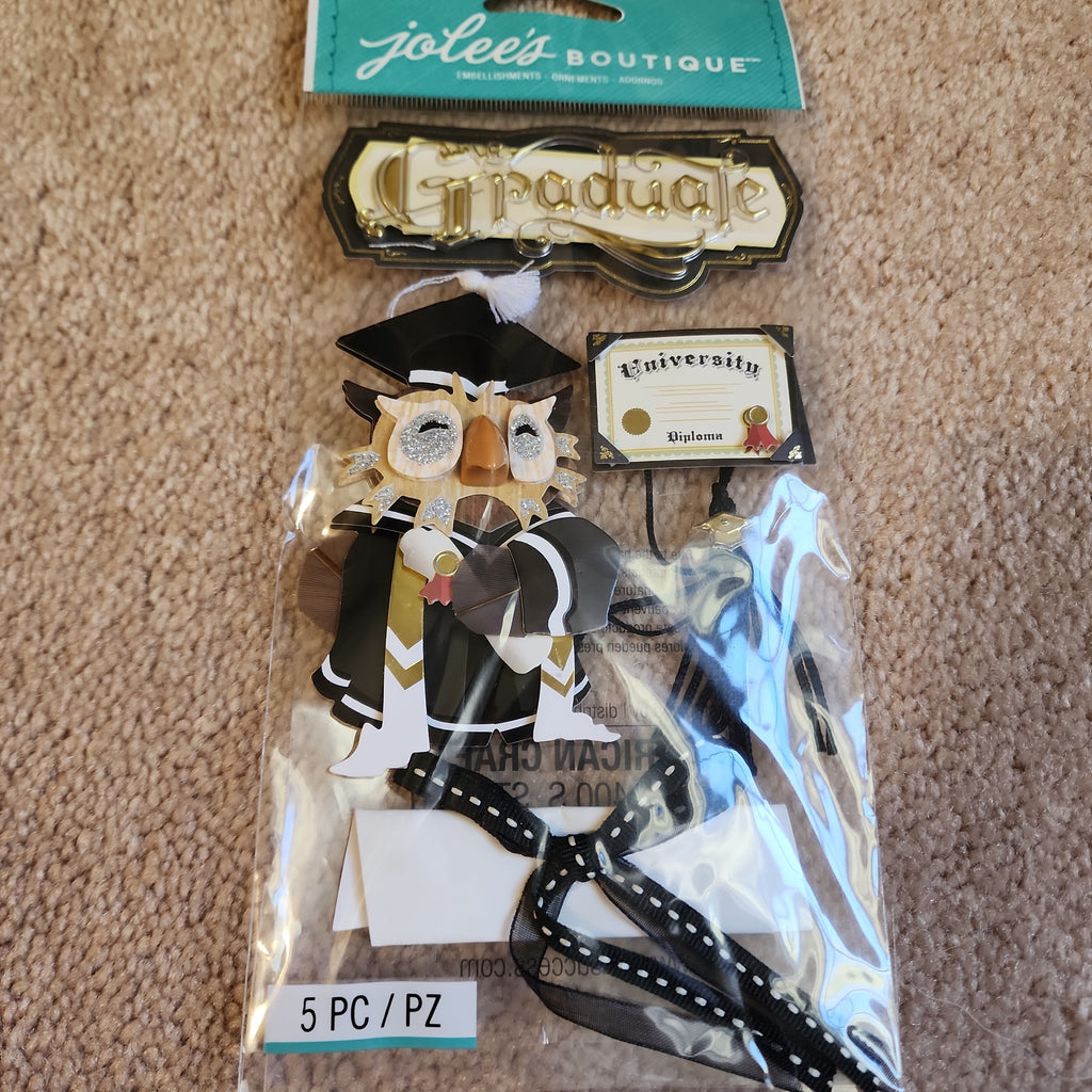 GRADUATION OWL - JOLEES BOUTIQUE STICKERS – Scrapbook Outlet - Gina ...