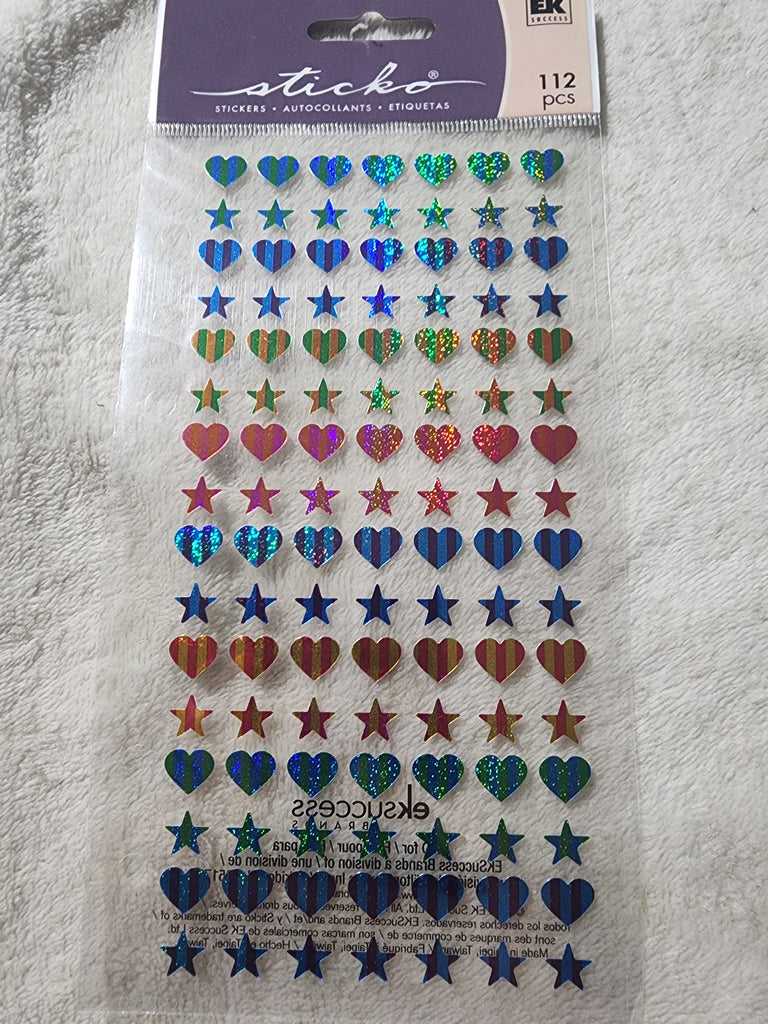 METALLIC HEARTS & STARS- STICKO STICKERS – Scrapbook Outlet - Gina ...
