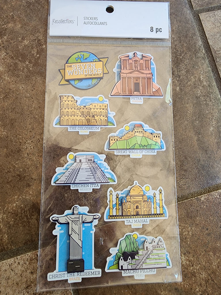 THE SEVEN WONDERS OF THE WORLD - RECOLLECTIONS STICKERS – Scrapbook ...