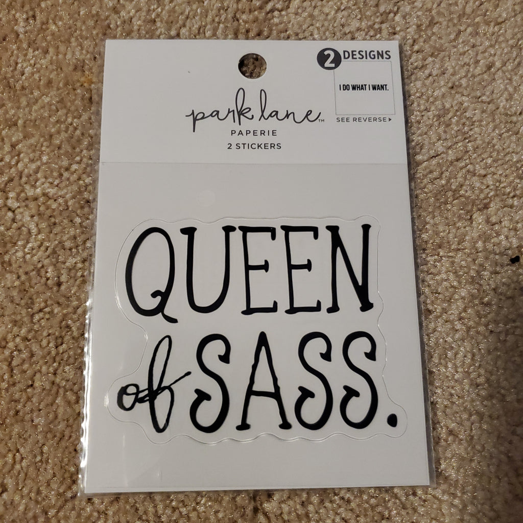 QUEEN OF SASS - PARK LANE 2 STICKERS – Scrapbook Outlet - Gina Marie ...