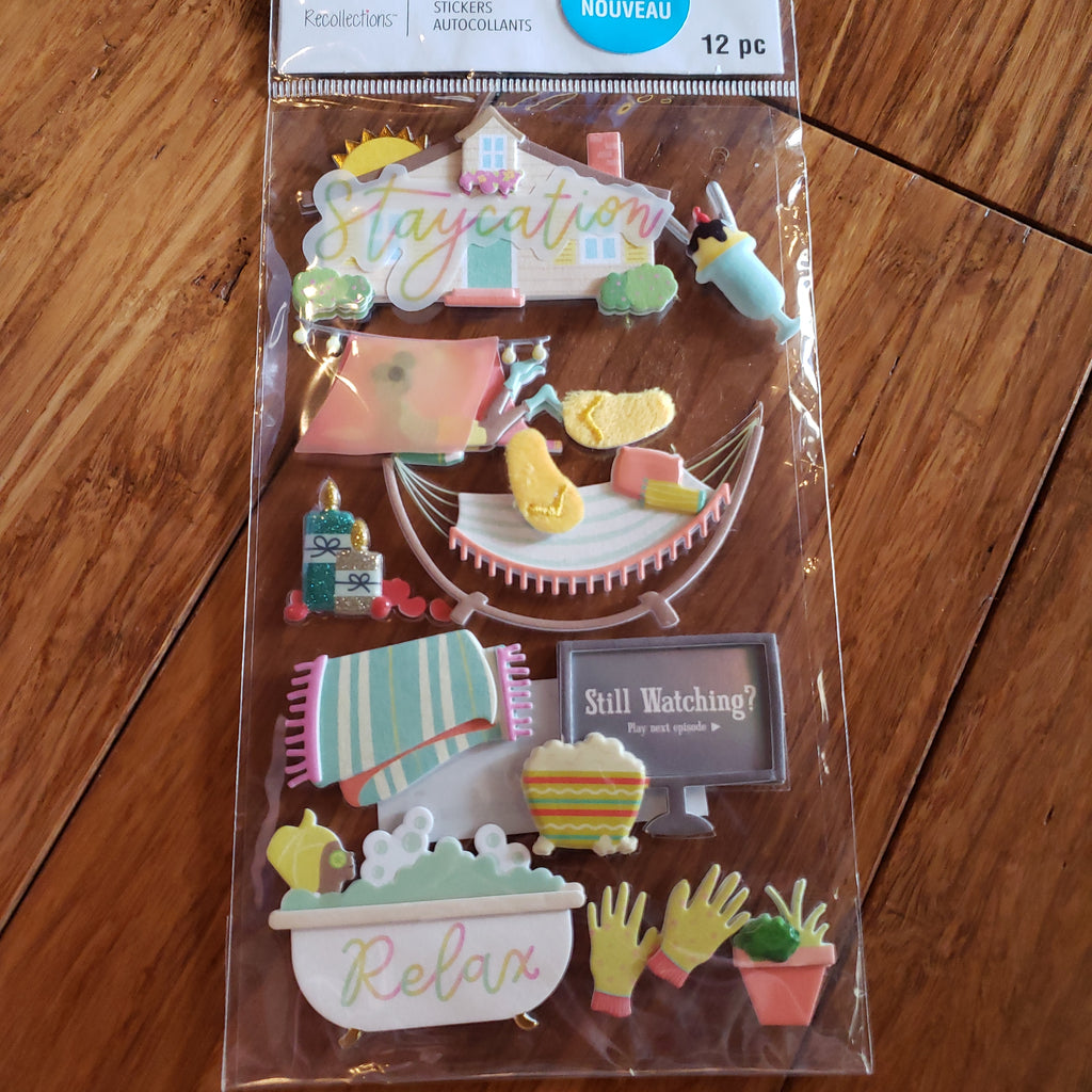 STAYCATION - RECOLLECTIONS STICKERS – Scrapbook Outlet - Gina Marie Designs