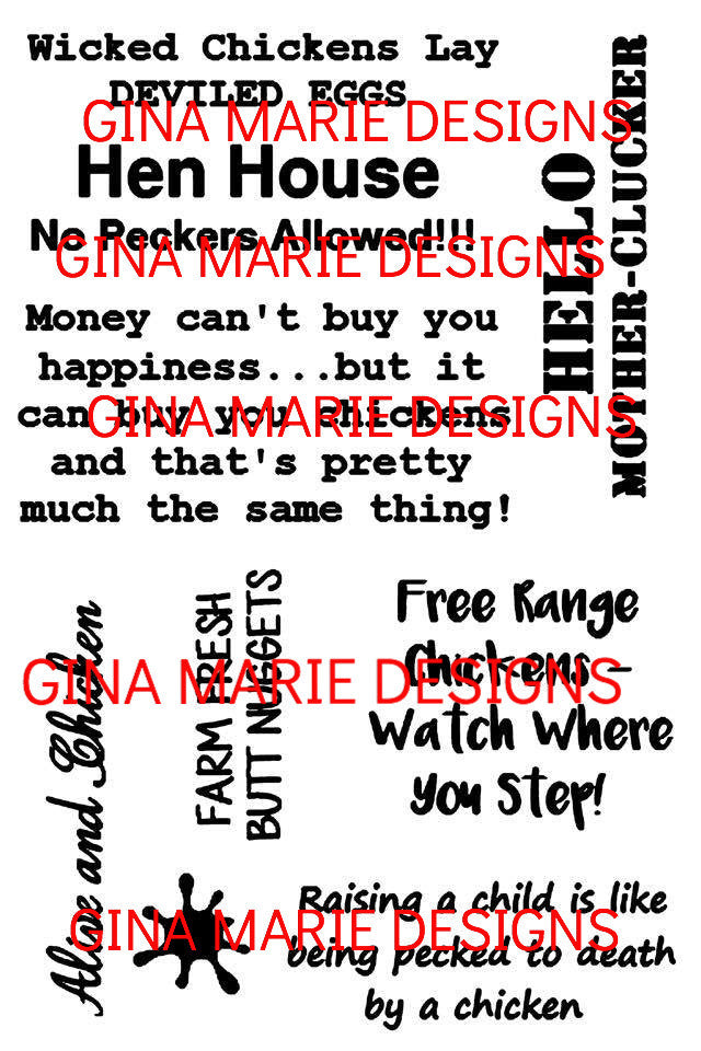 Snarky Chicken SENTIMENT STAMPS - Gina Marie Designs – Scrapbook Outlet ...