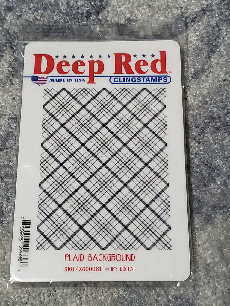 PLAID BACKGROUND - DEEP RED RUBBER STAMPS – Scrapbook Outlet - Gina ...