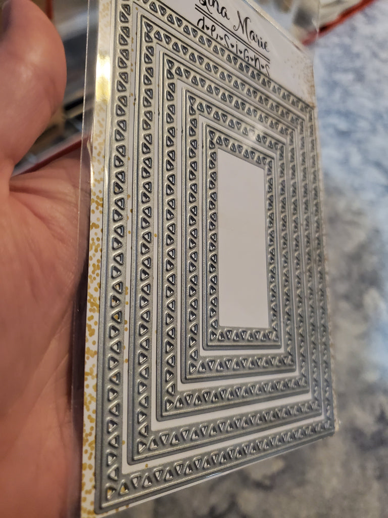 MOSAIC TRIANGLE EDGE RECTANGLE DIE SET - Gina Marie Designs – Scrapbook Outlet - Gina Marie Designs