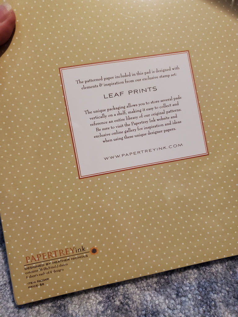 LEAF PRINTS 8X8 PAPER PACK 36 TOTAL SHEETS – Scrapbook Outlet - Gina ...