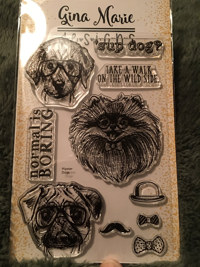 HIPSTER DOGS STAMP SET - Gina Marie Designs – Scrapbook Outlet - Gina ...