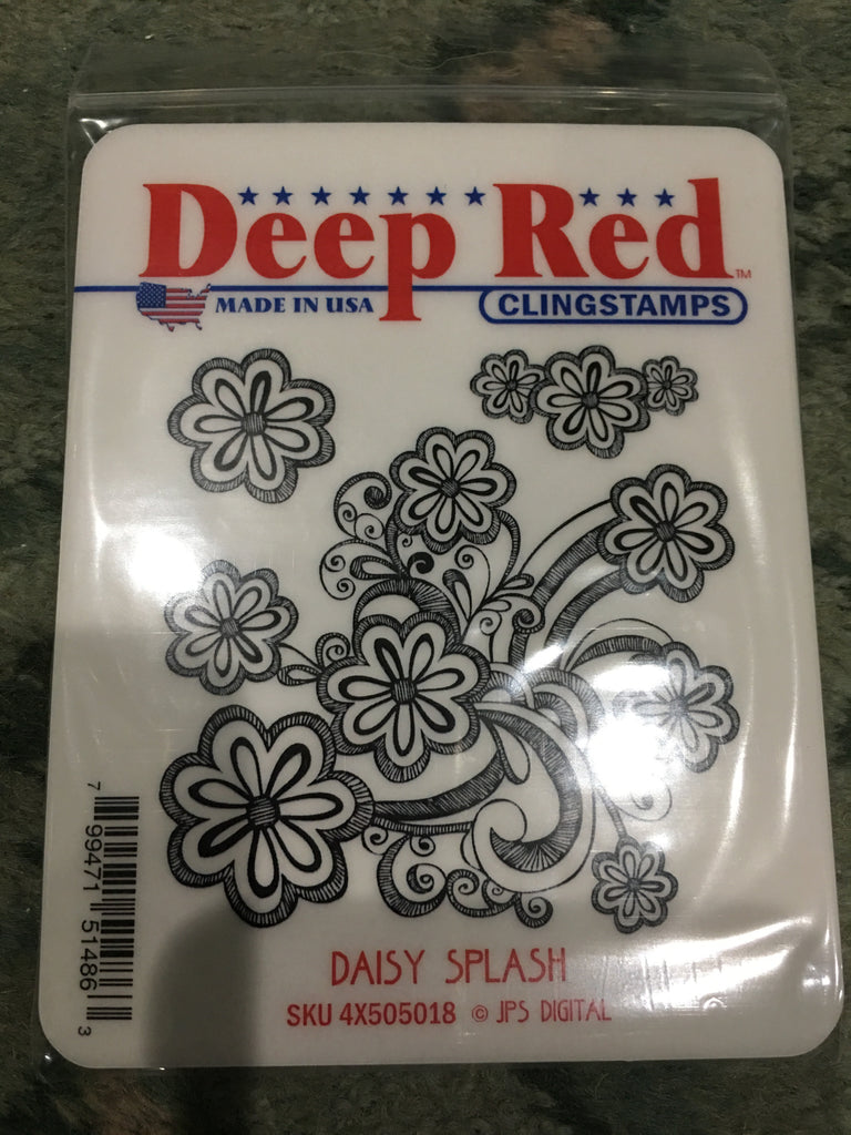 DAISY SPLASH - DEEP RED RUBBER STAMPS – Scrapbook Outlet - Gina Marie ...