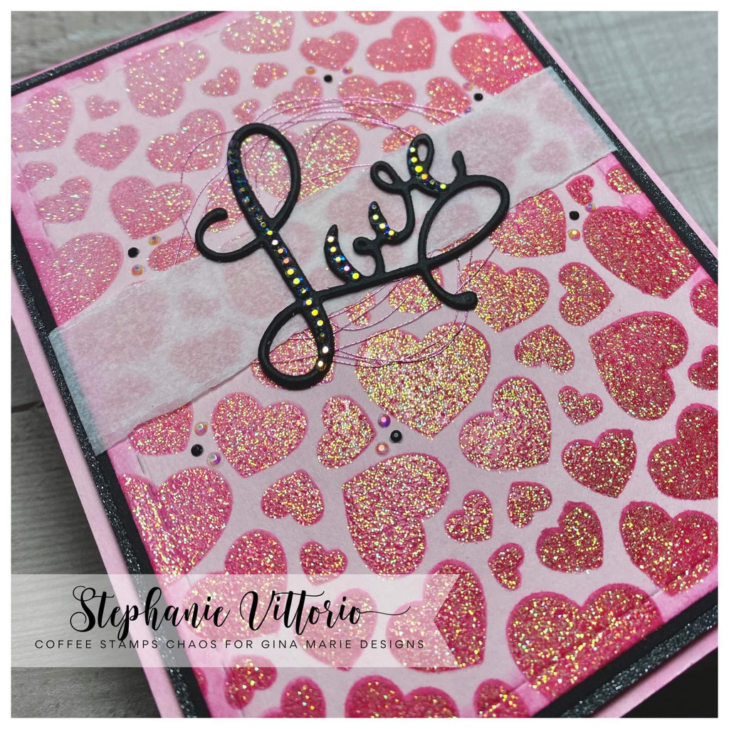 HEART COLLAGE 6X6 STENCIL - GINA MARIE DESIGNS – Scrapbook Outlet ...